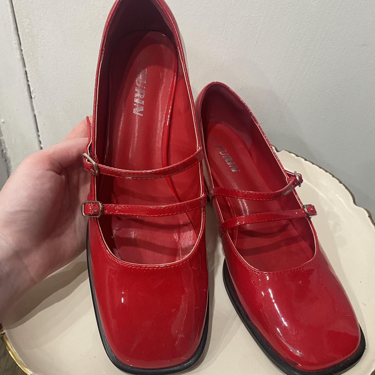 🍒🍒Cherry red Mary Jane block heels🍒🍒 I wore these... | Depop