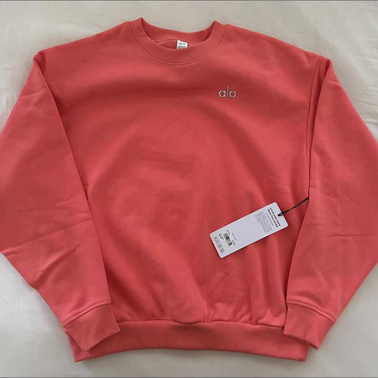 Alo yoga crew neck pullover in color “candy orange” - Depop