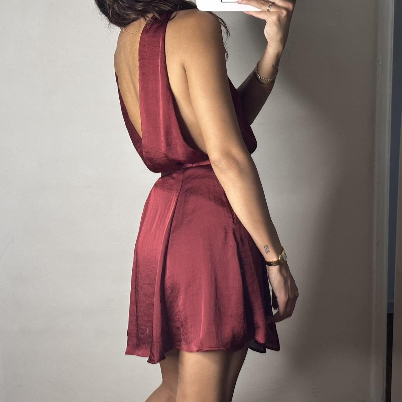 Show me your Mumu red silky dress. Marked as an Xs... - Depop