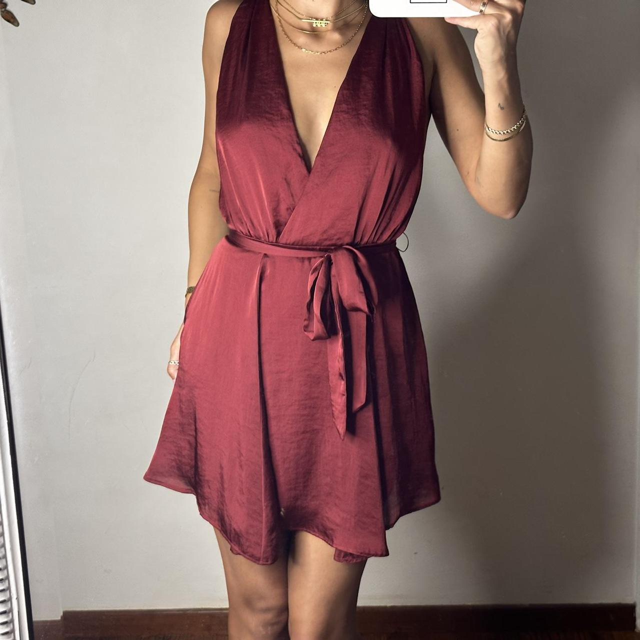 Show me your Mumu red silky dress. Marked as an Xs... - Depop