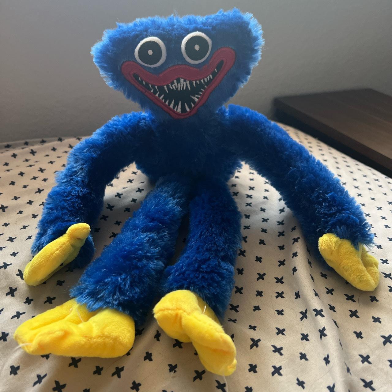huggy wuggy blue plush from poppy playtime velcro... - Depop