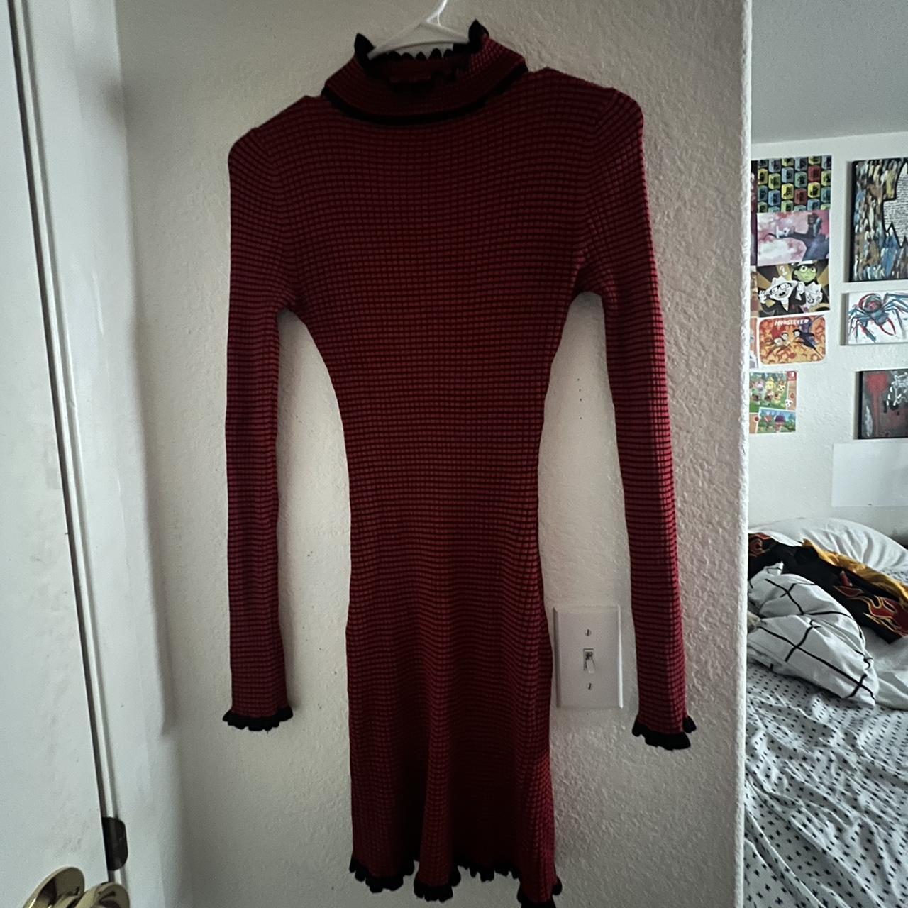 red striped body con dress - Depop