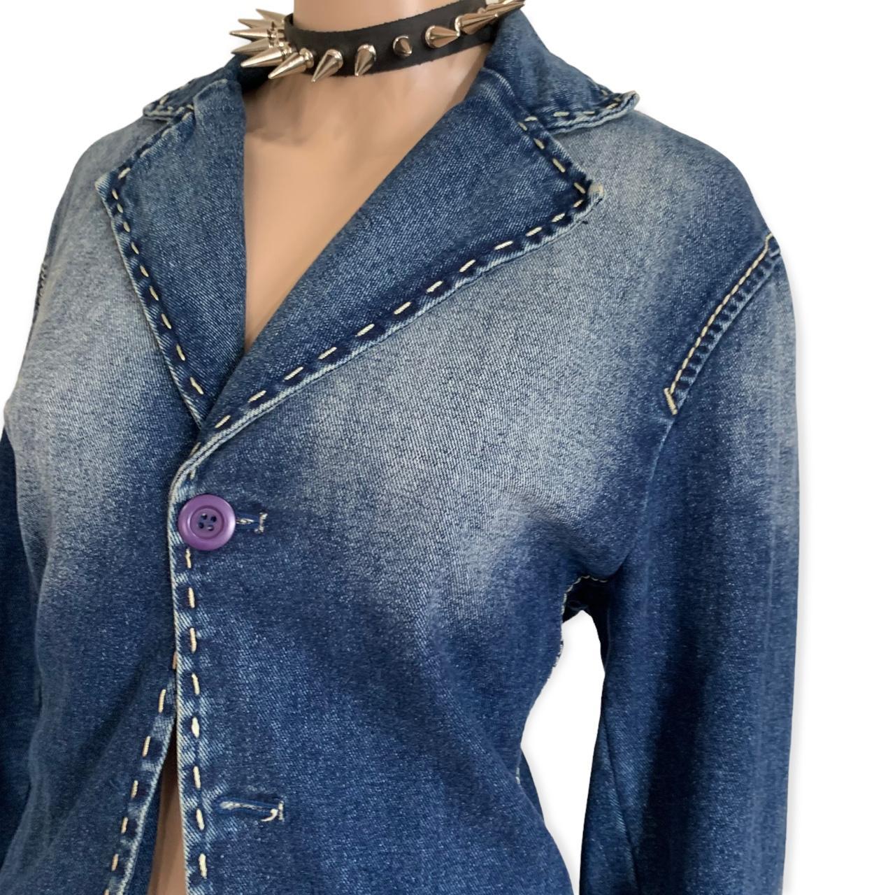 Vintage denim Jacket Long line denim jacket with... - Depop