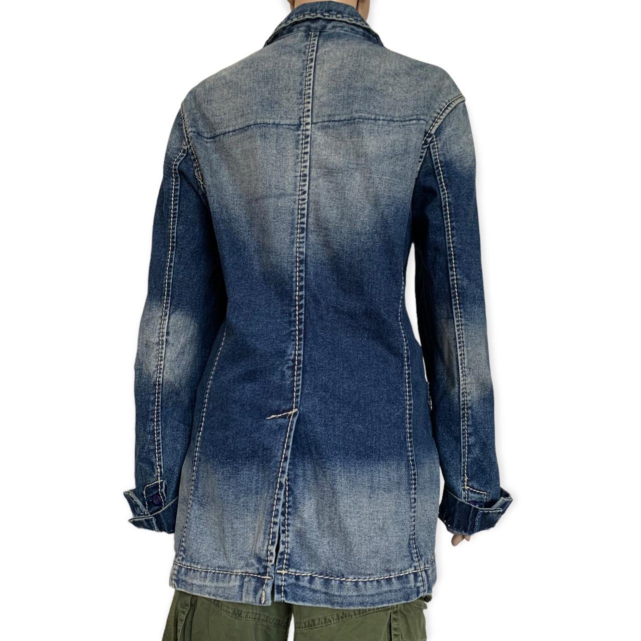 Vintage denim Jacket Long line denim jacket with... - Depop