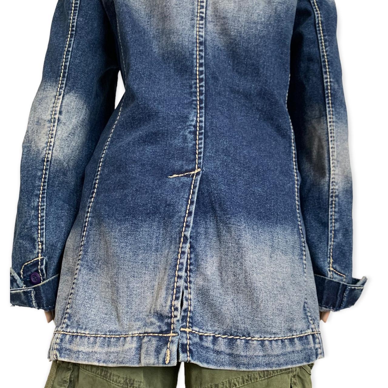 Vintage denim Jacket Long line denim jacket with... - Depop