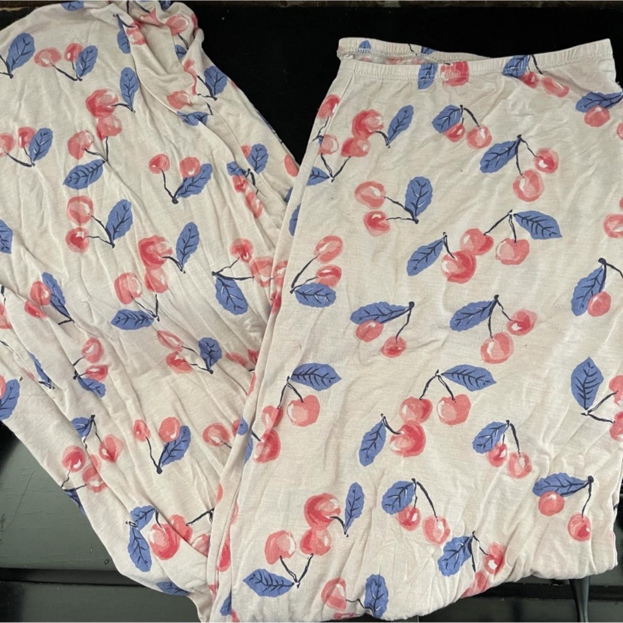 Light pink cherry pajama pants from Hue. Size XL.... - Depop