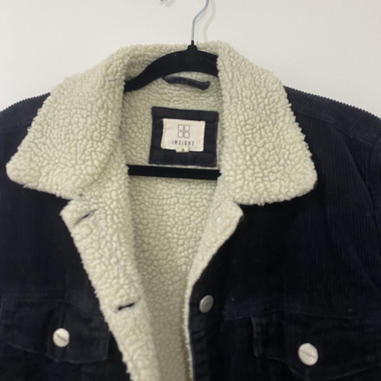 Insight cord Black and Sherpa jacket Size Small... - Depop