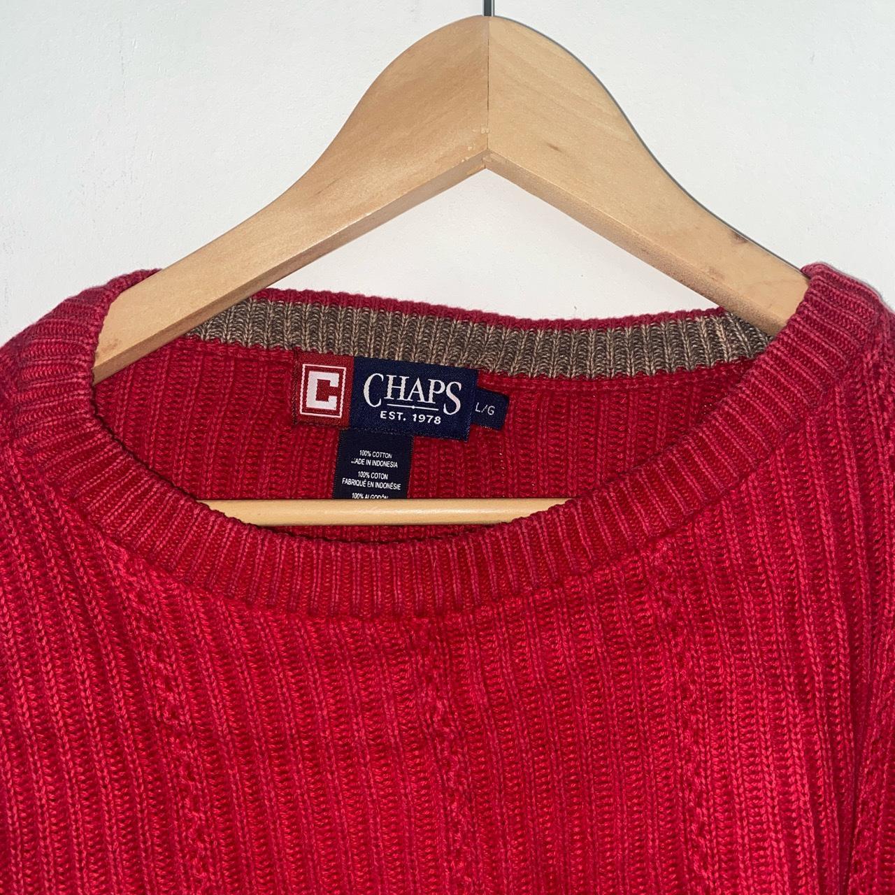 Men’s Chaps by Ralph Lauren Sweater Red Kitted... - Depop