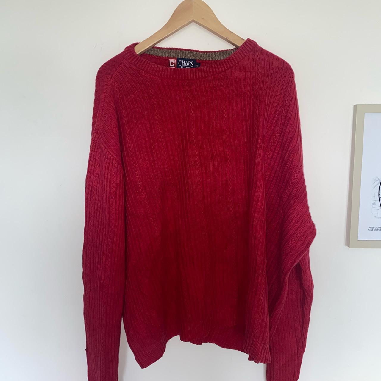 Men’s Chaps by Ralph Lauren Sweater Red Kitted... - Depop