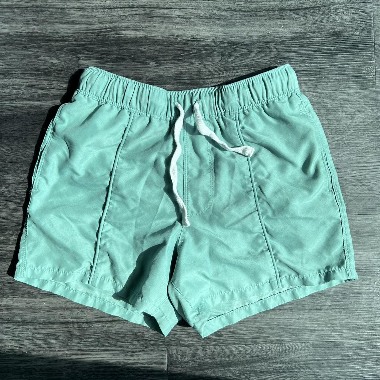 Men’s turquoise ASOS swimming trunks - elastic... | Depop