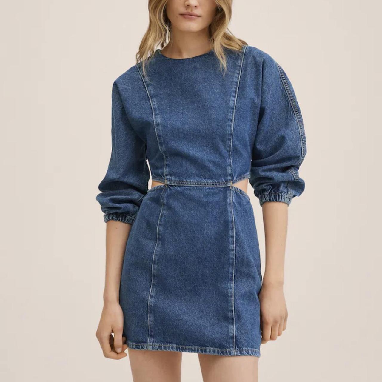 Denim mini dress with slits/ cut out BRAND NEW WITH... - Depop