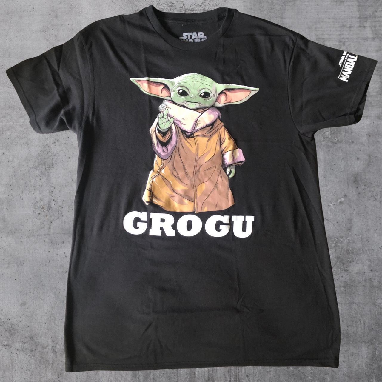 Grugo The Mandalorian Star Wars Black Large T Shirt... - Depop