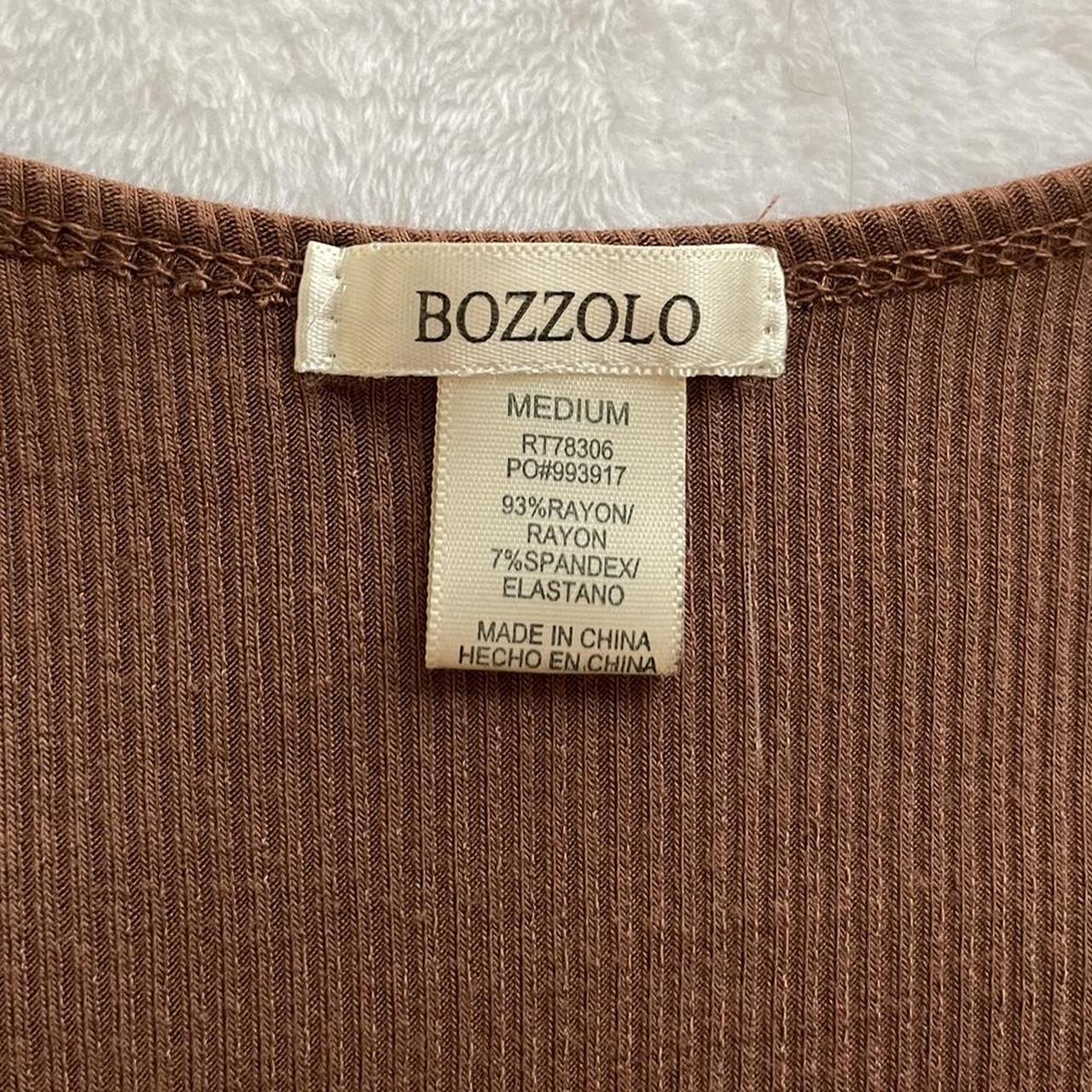 Bozzolo Brand Used Brown Crop Top w/ Tie in Front -... - Depop