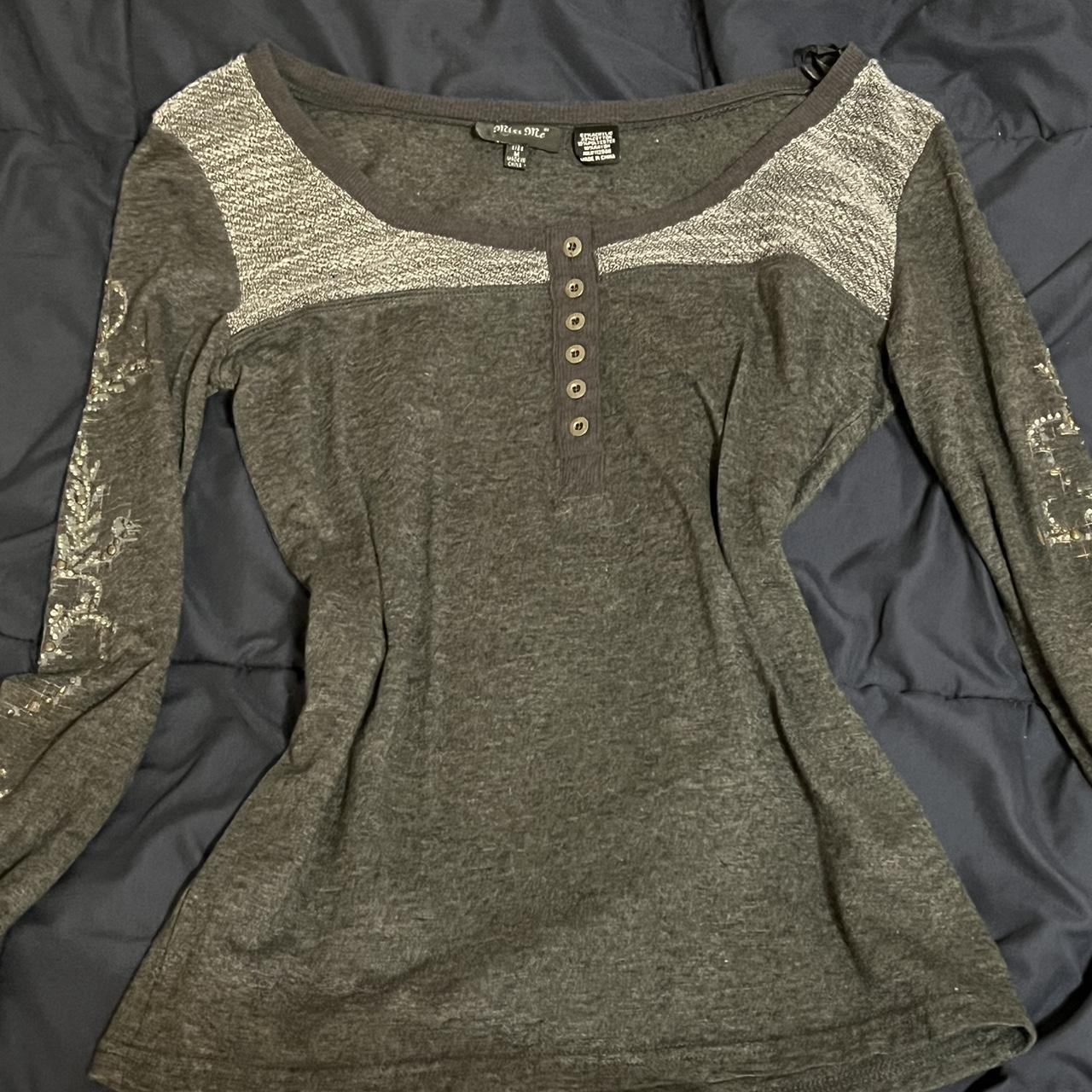 super cute miss me long sleeve shirt detailing on... - Depop