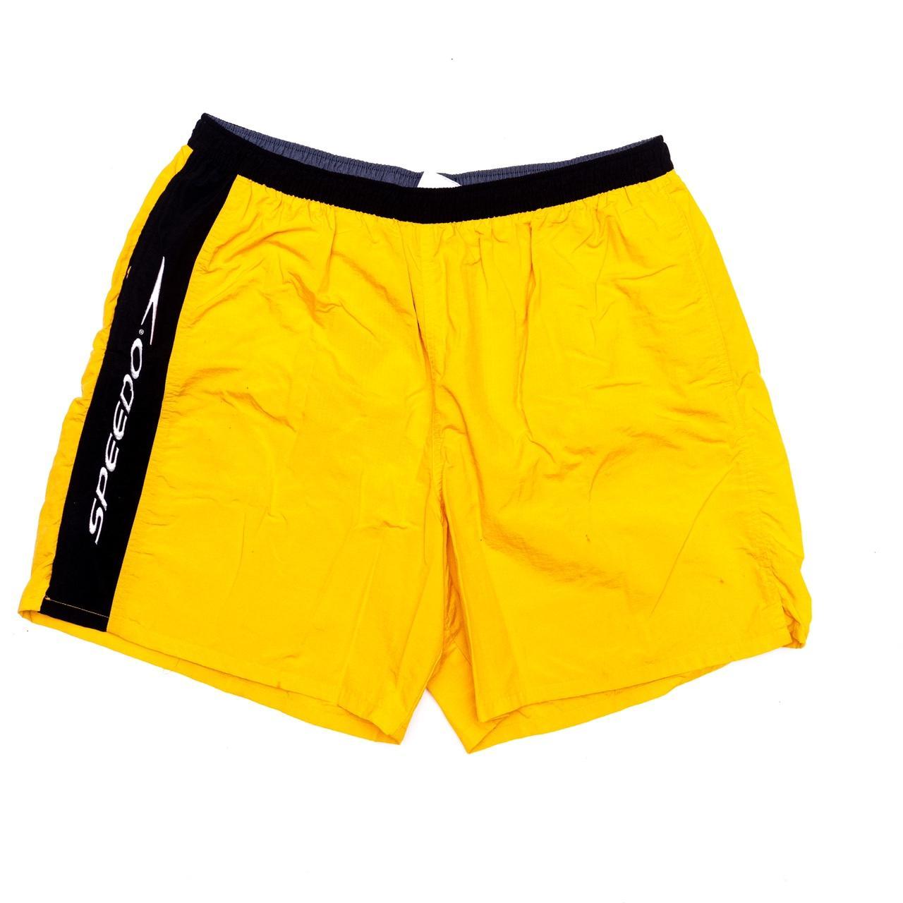 Speedo Men's Yellow and Black Shorts | Depop