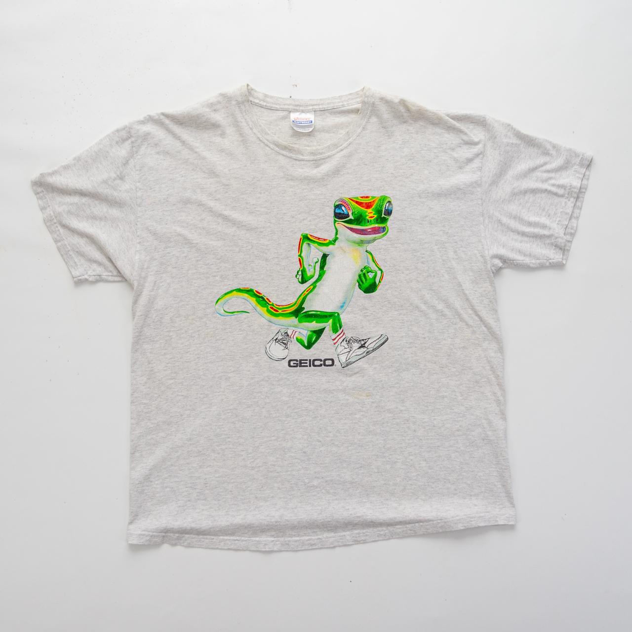 Vintage 90s Geico Gecko Running Tee. In good... - Depop
