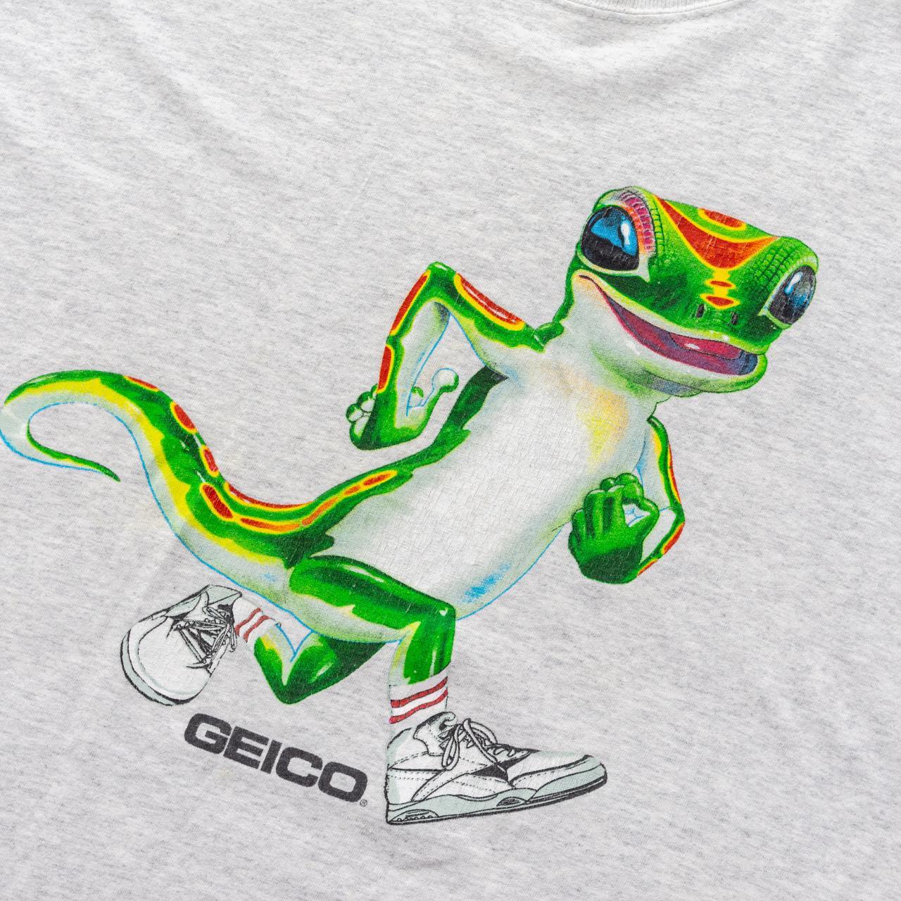 Vintage 90s Geico Gecko Running Tee. In good... - Depop