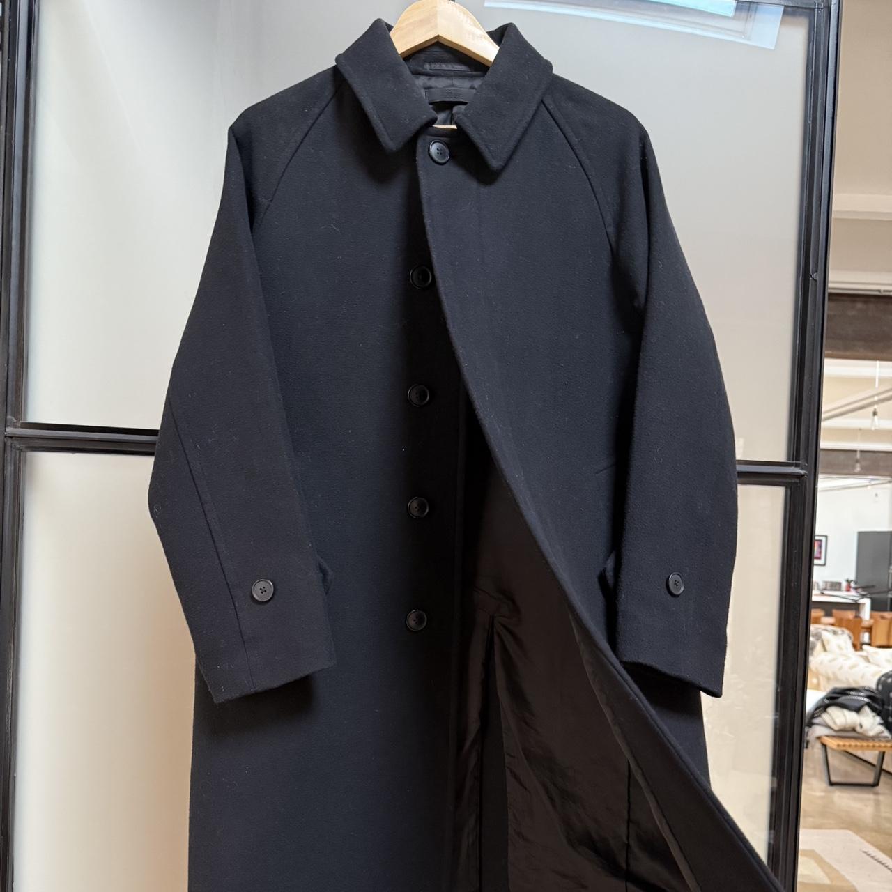 UNIQLO DARK THICK NAVY CAR COAT DARK NAVY BUTTONS... - Depop