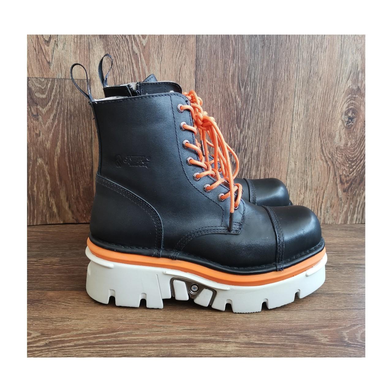 NEW ROCK RARE BLACK & ORANGE BOOTS SIZE EU 43 UK 9 ,... - Depop