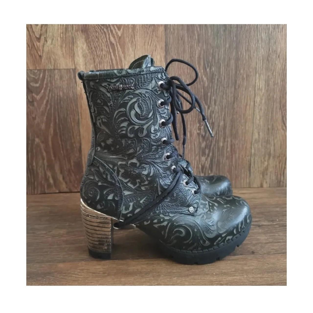 NEW ROCK LADIES EMBOSSED BOOTS SIZE EU 37 UK 4 ,... - Depop