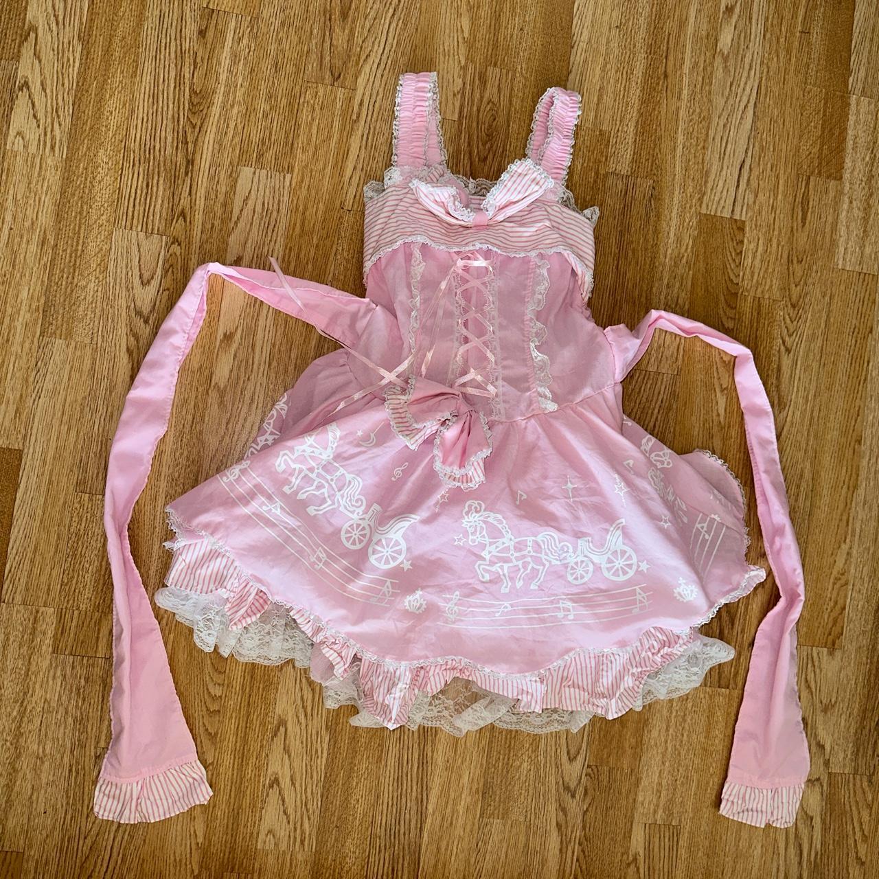 Kawaii Lolita Dress. Baby pink baby doll dress in... - Depop