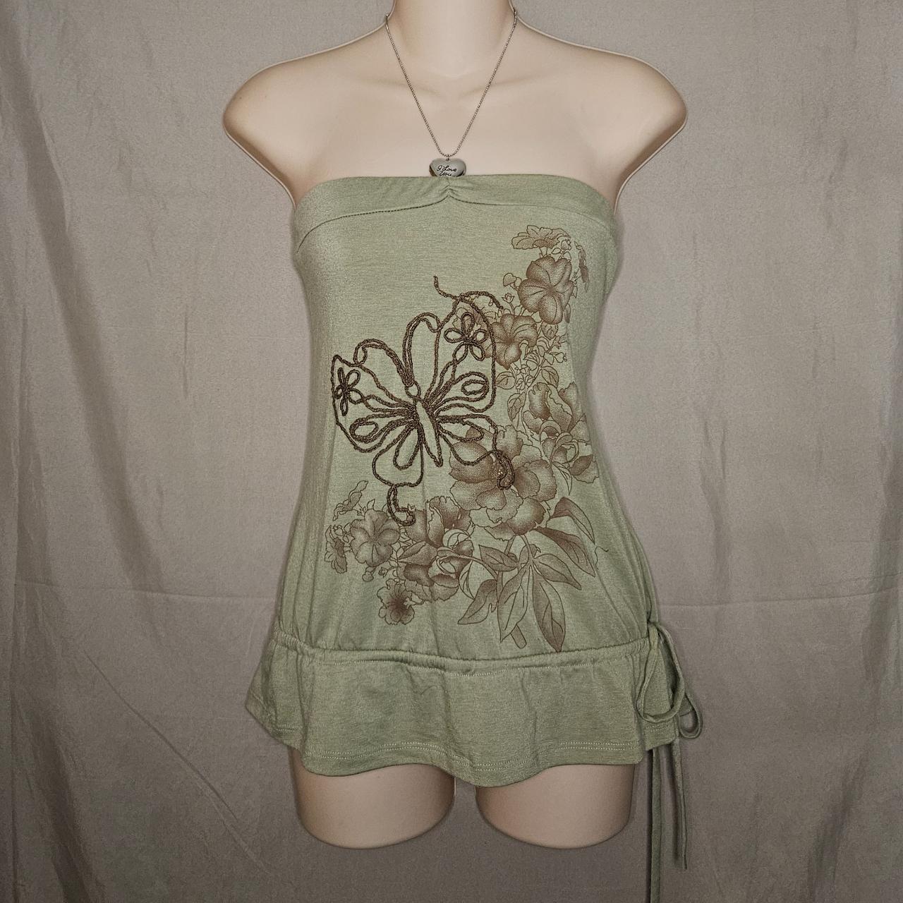 Y2k Butterfly Tube top Janette Plus y2k boho... | Depop