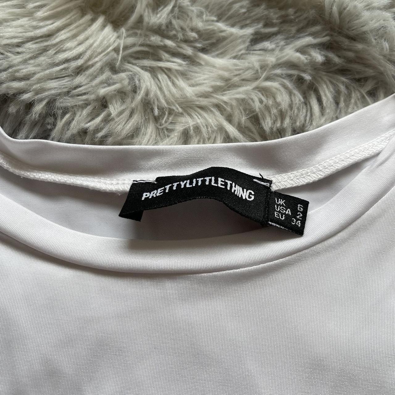 PrettyLittleThing Women's White T-shirt | Depop