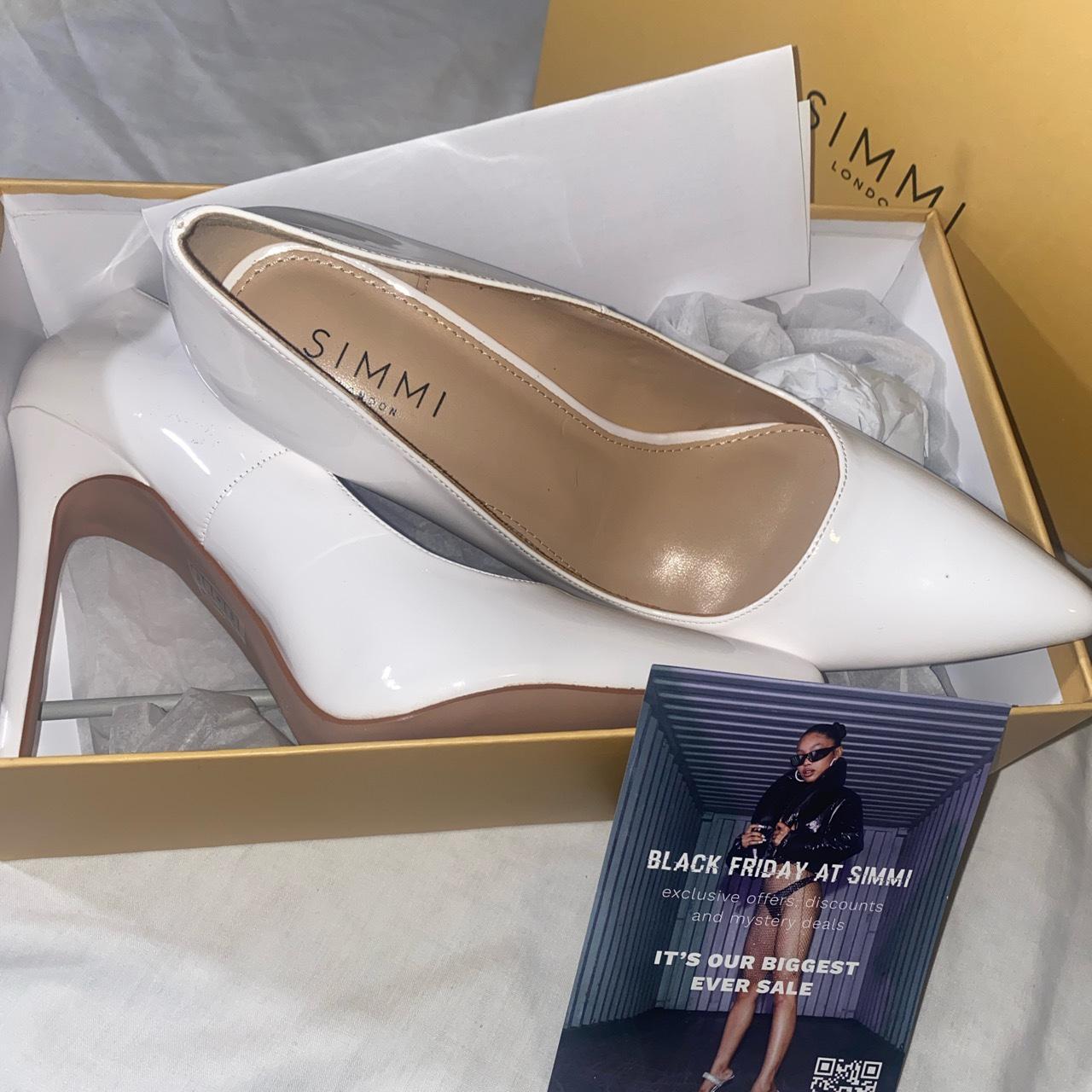 Never worn Brand new white court heels from Simmi... - Depop