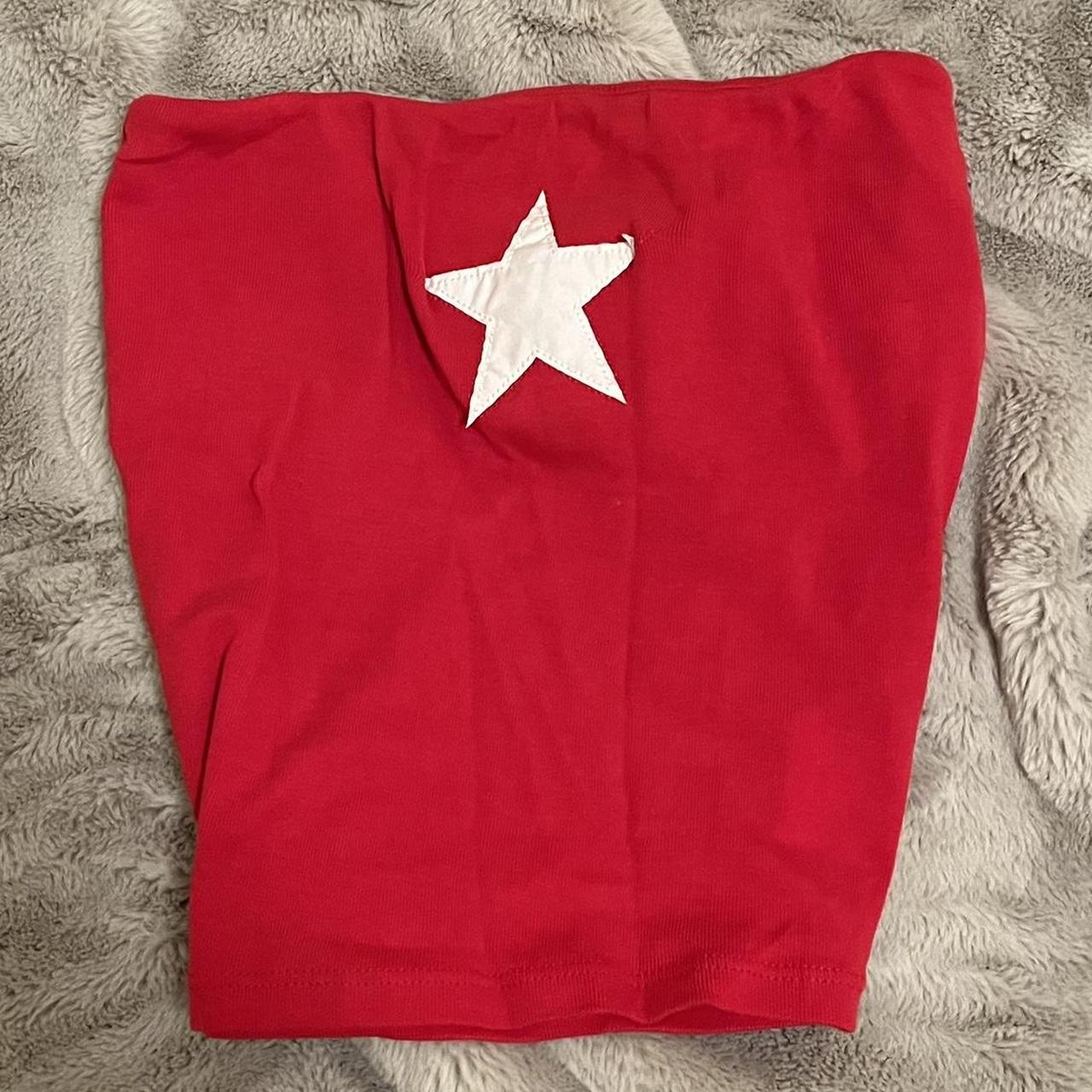 Red Star Tube Top Size XS Brand new #subdued #polly... - Depop
