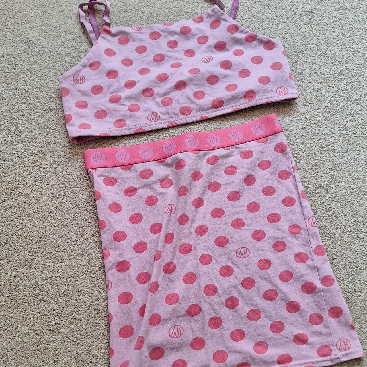 Pink two piece Co ord Dotty Barbie style matching... - Depop
