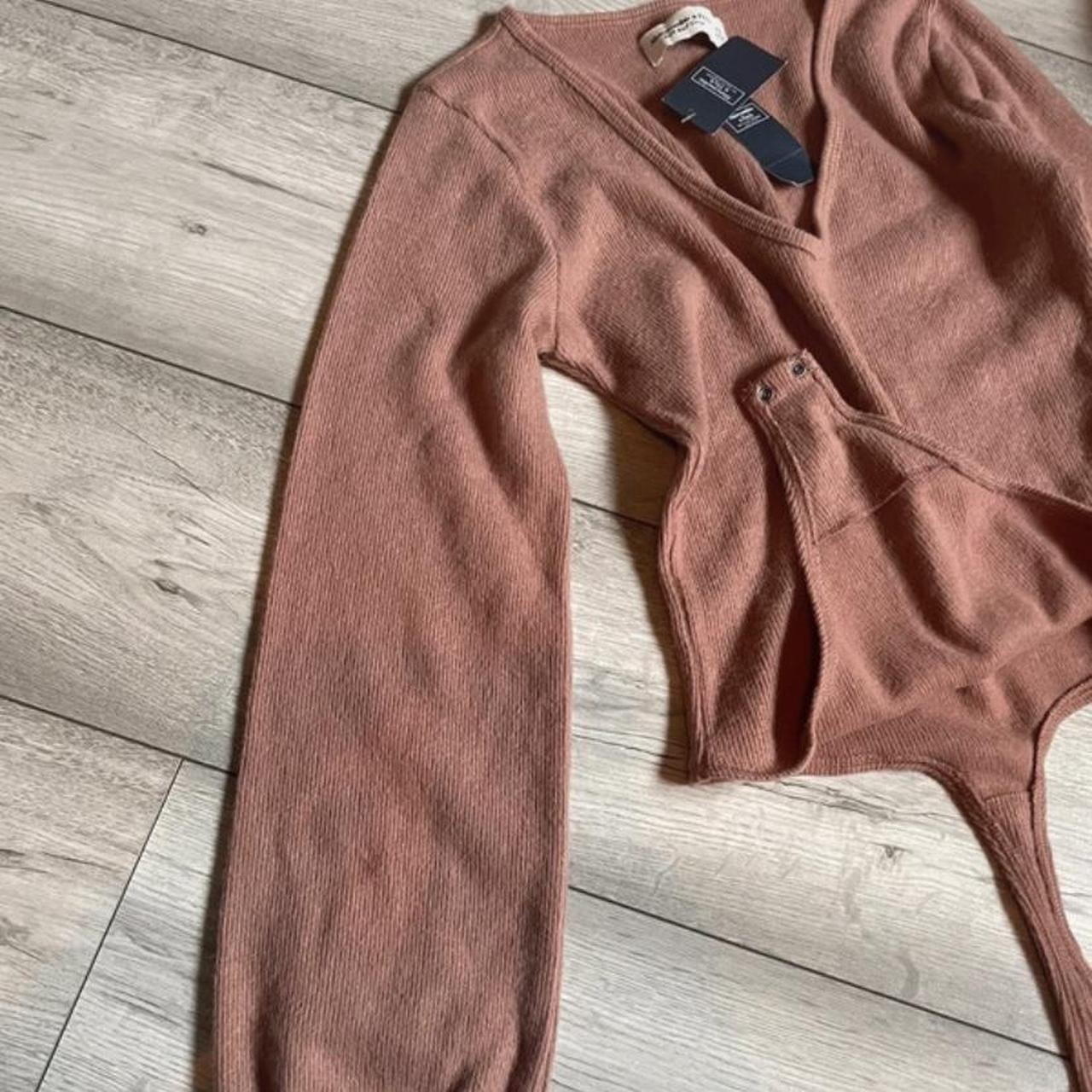 Abercrombie & and Fitch Soft AF brown pink bodysuit... - Depop
