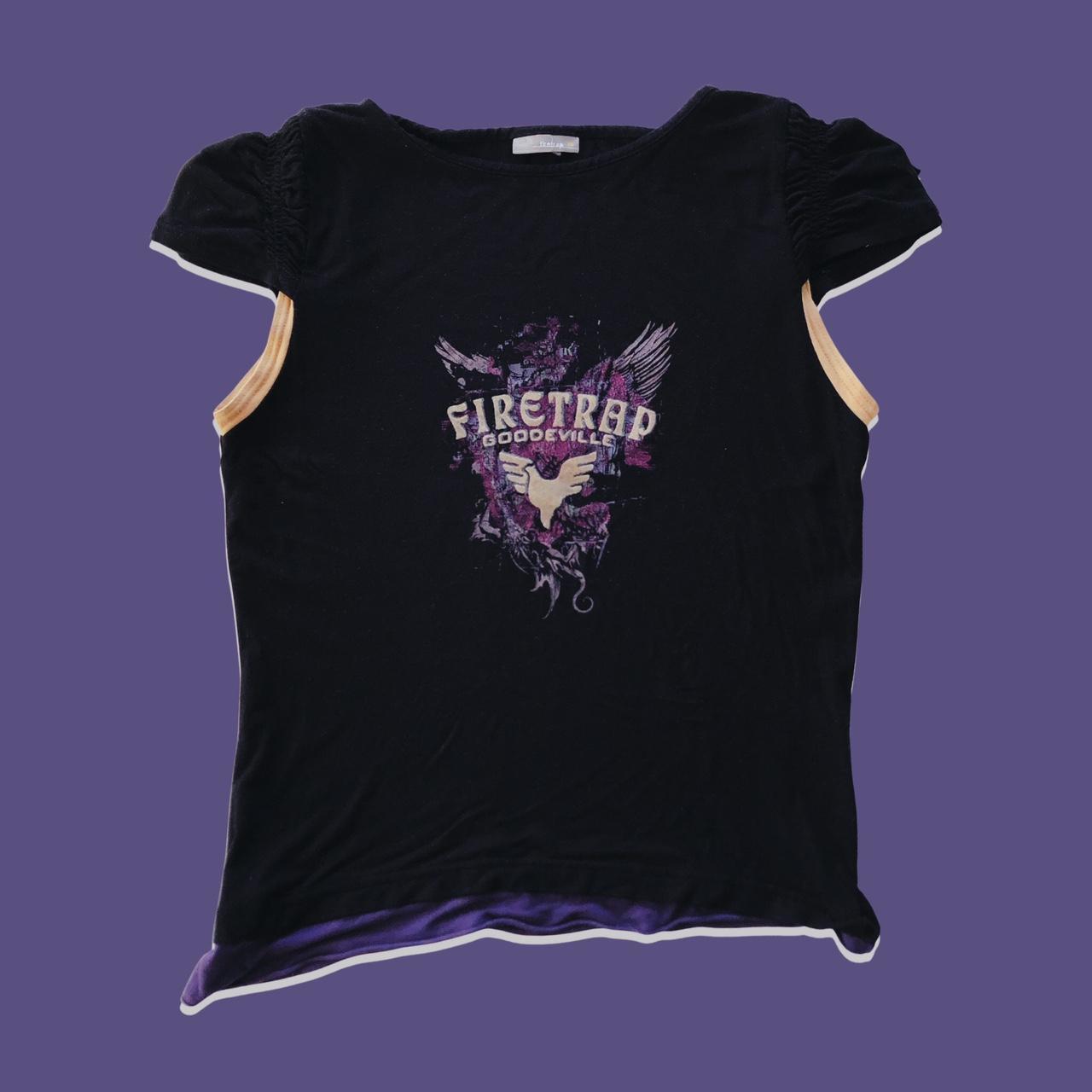 Early 2000’s vintage firetrap ruched cap sleeve... - Depop