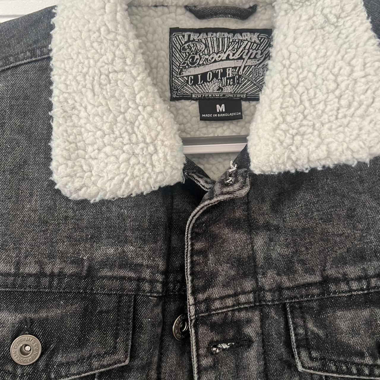 Black wash denim jacket with white sherpa. ... - Depop