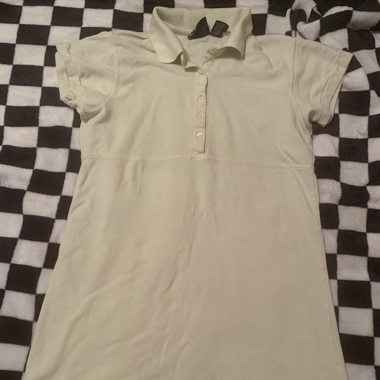 pastel yellow polo dress fits a medium, size large - Depop