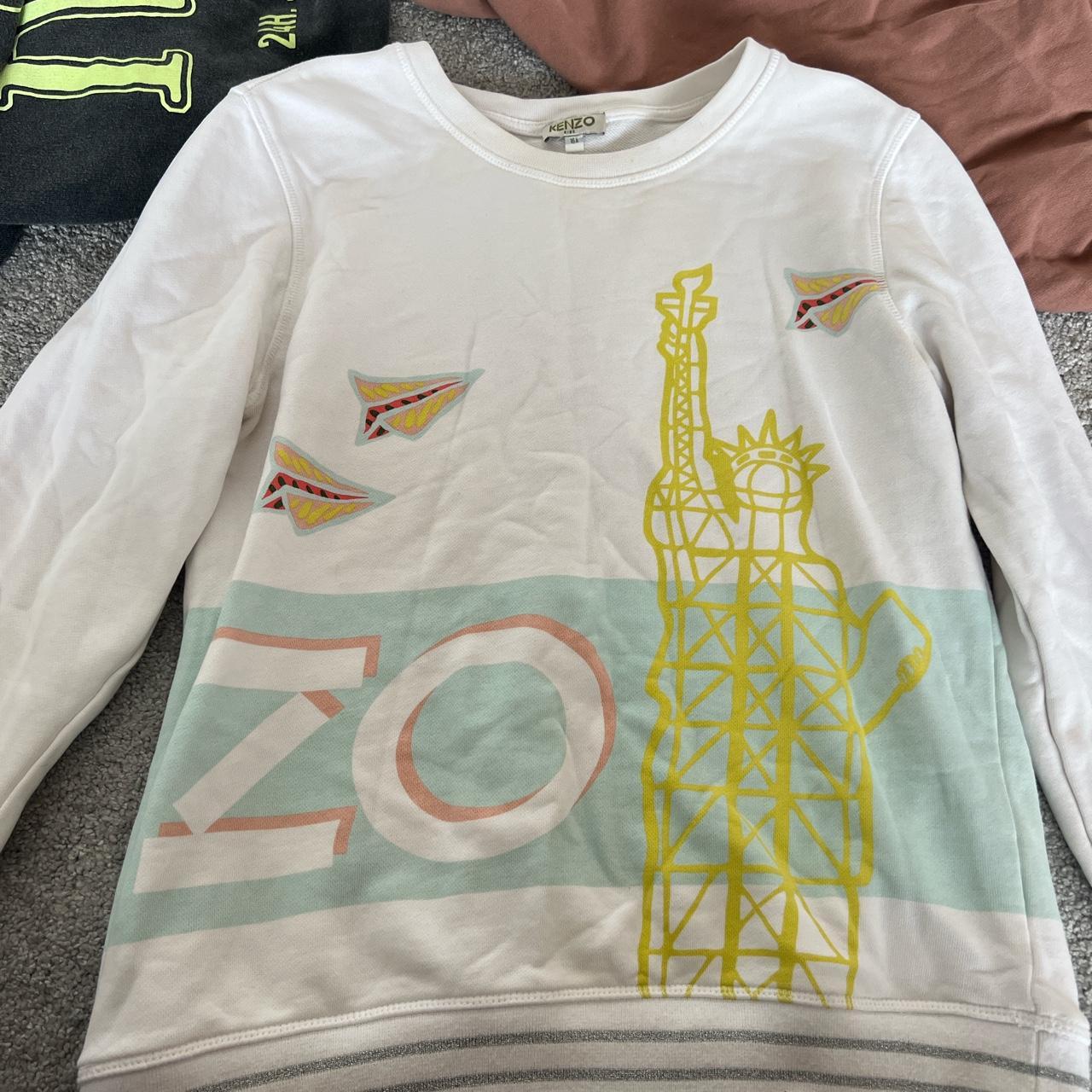 Kenzo NEW YORK white jumper Slight discolouration... - Depop