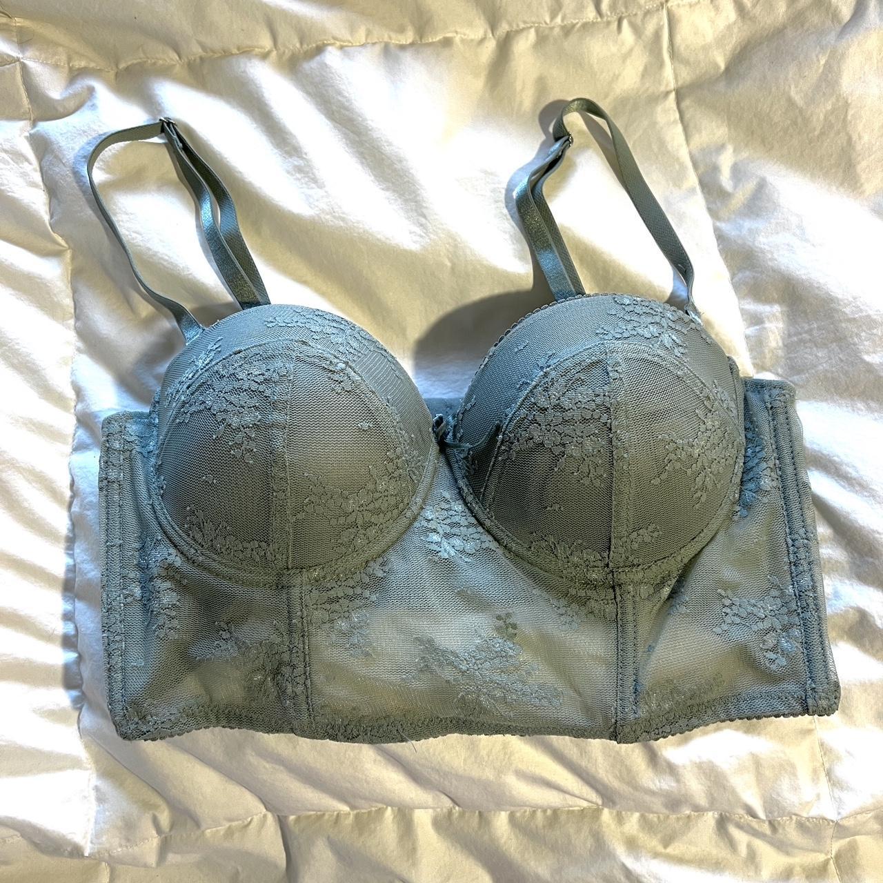 Mint green corset bra Size medium, fits a 10-12 B... - Depop