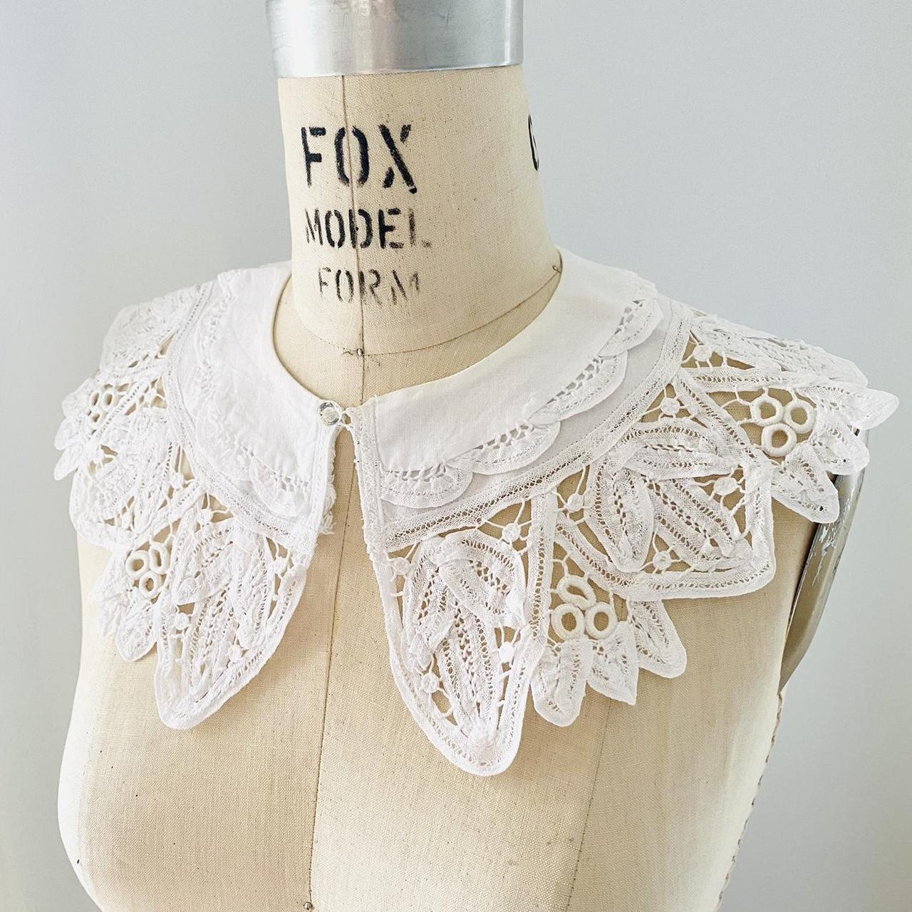 Vintage peter pan fold over lace oversized collar. ... - Depop