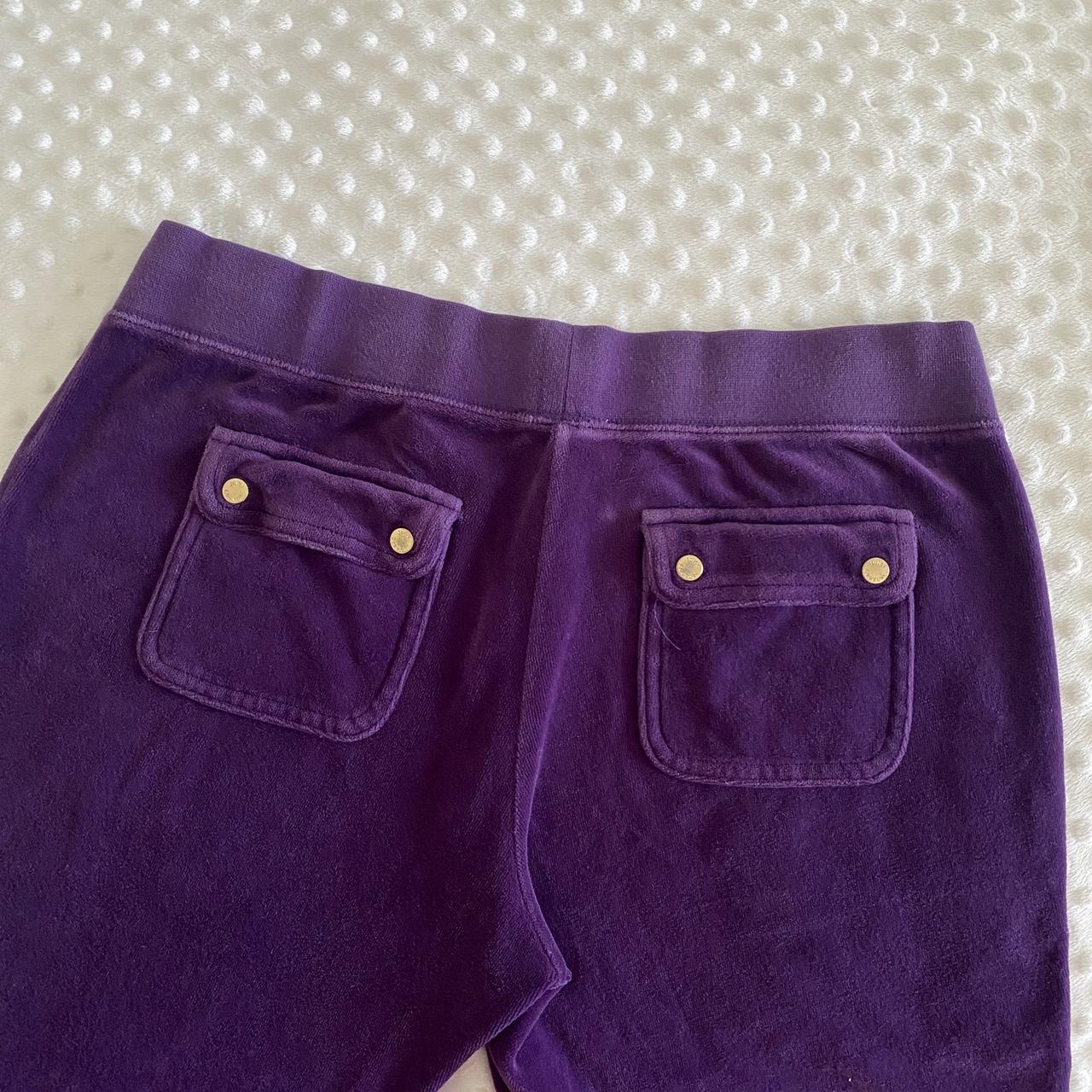 Juicy Couture Purple Velour Pants lightly worn low... - Depop