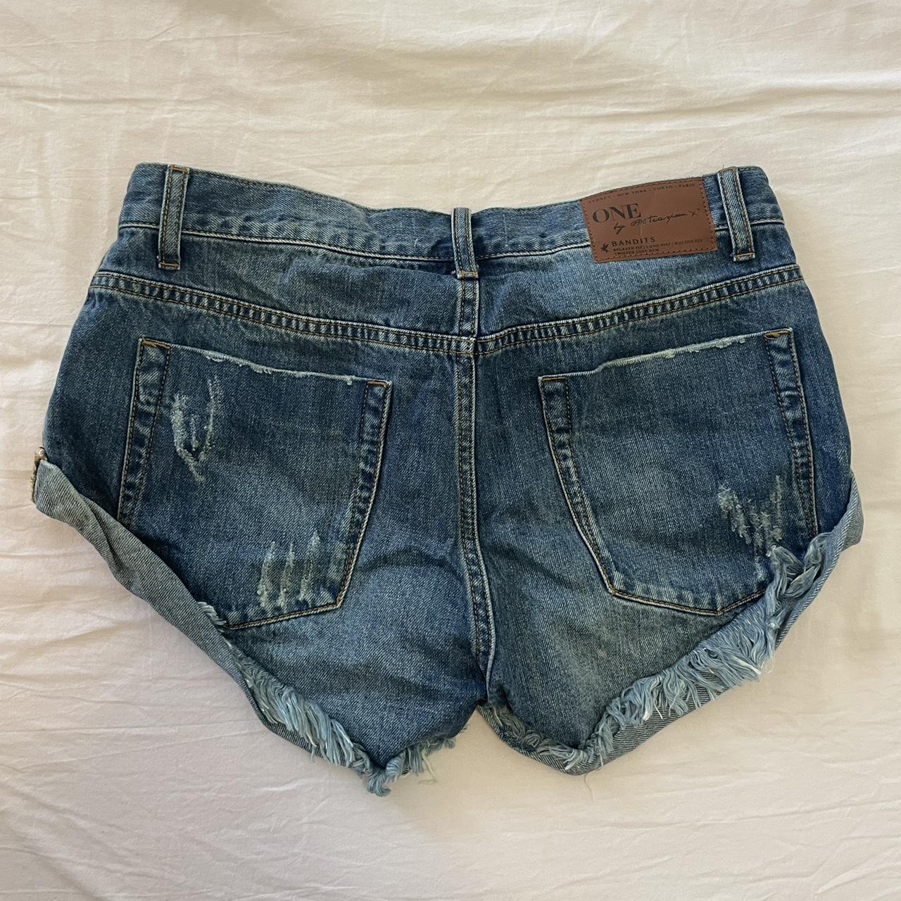 One Teaspoon denim shorts size 26. Worn once in... - Depop