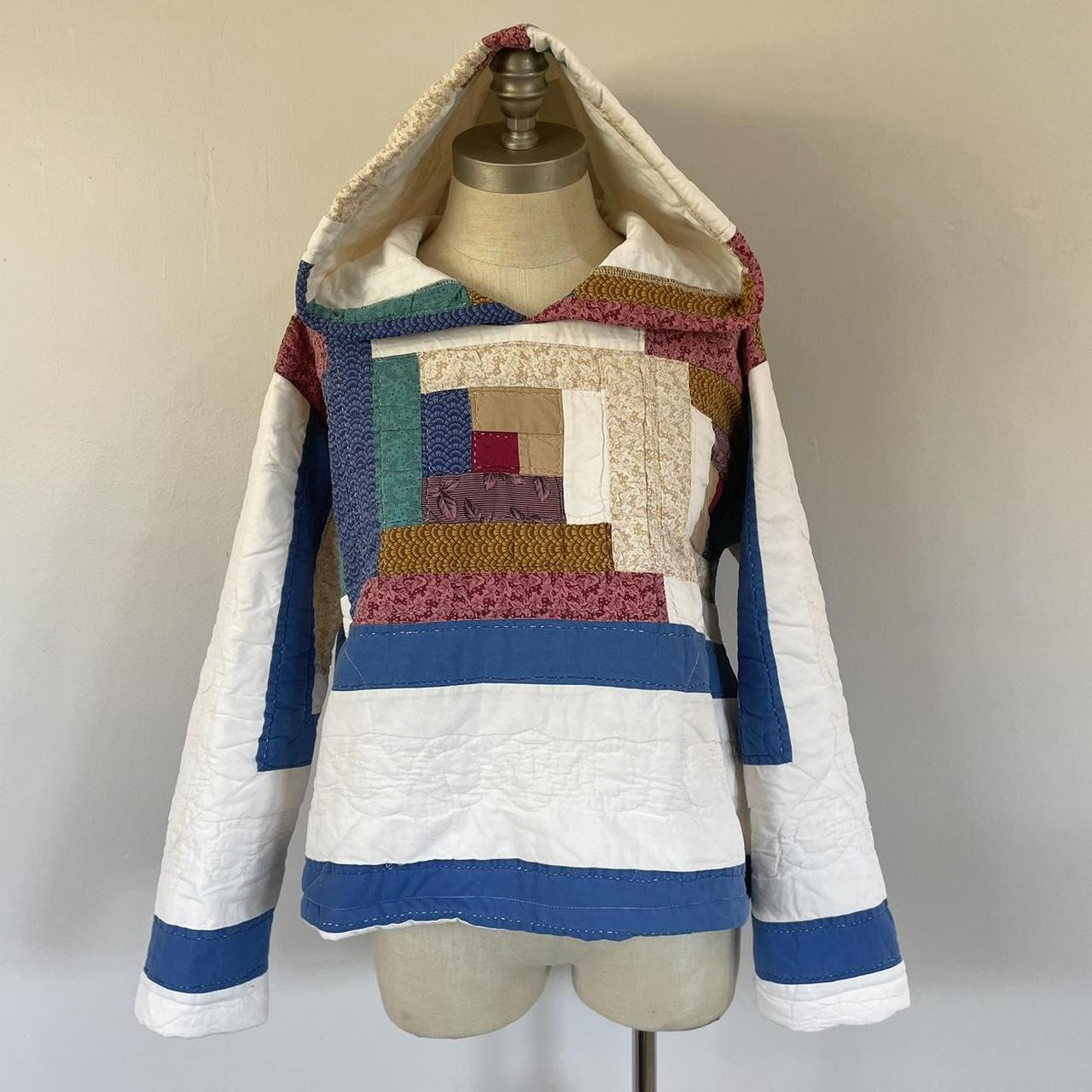 Handmade Patchwork Quilt Hoodie Sweatshirt One of... - Depop