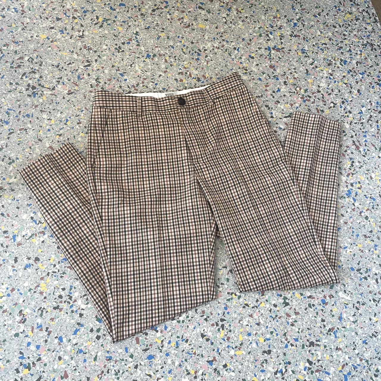 Scotch & Soda Lowry Trouser Pant Tan and black... - Depop