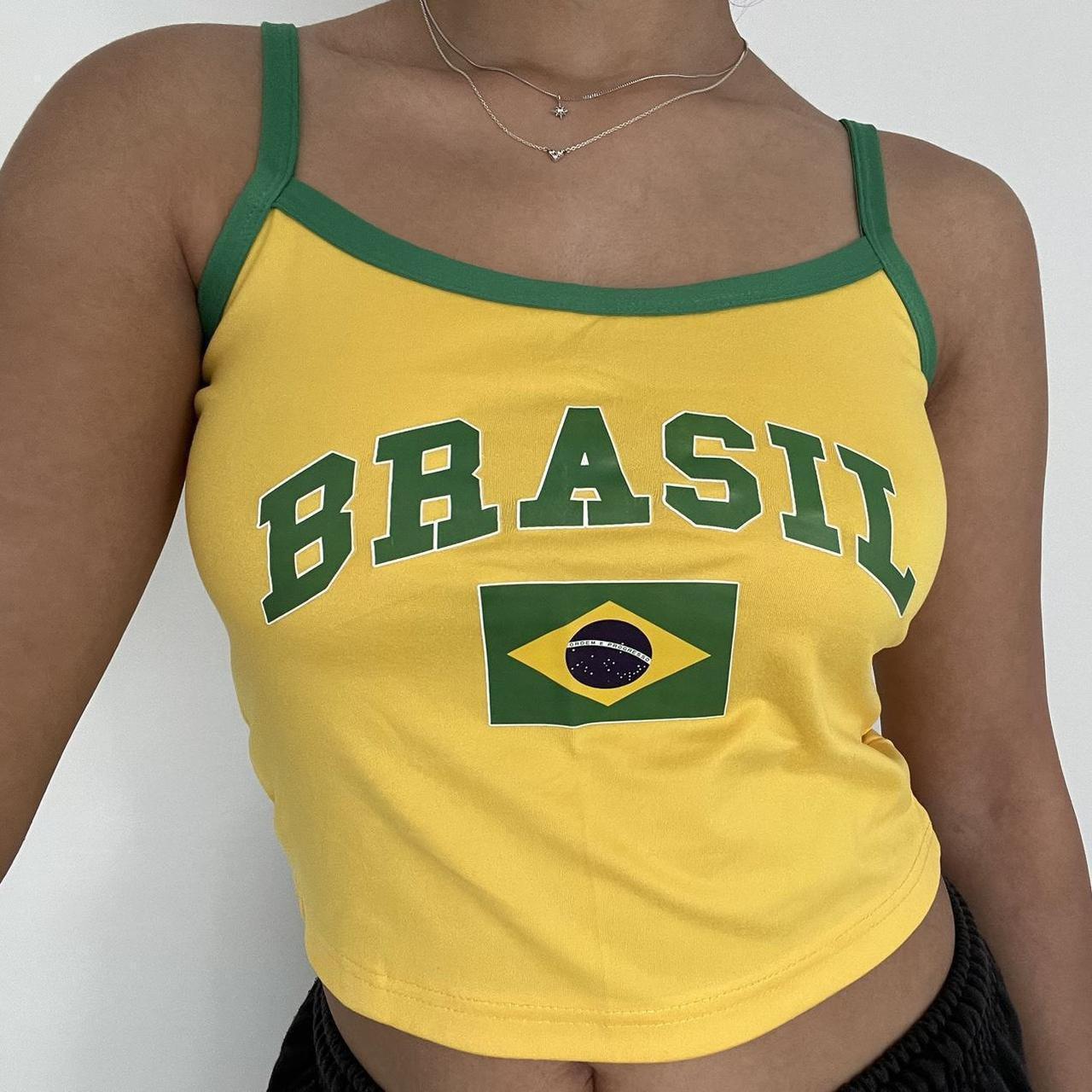 Y2K 2000s Brazil Vest Baby Tee Y2K Brazil baby... - Depop