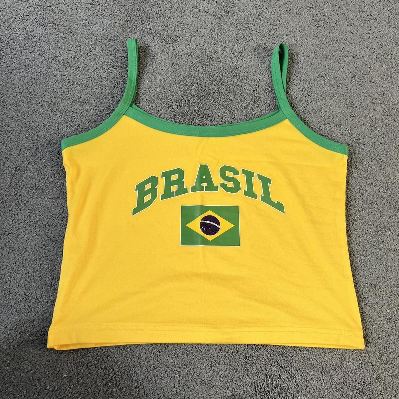 Y2K 2000s Brazil Vest Baby Tee Y2K Brazil baby... - Depop