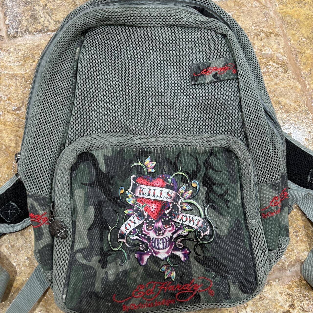 Ed Hardy backpack #edhardy #y2k #camo Reasonable... - Depop
