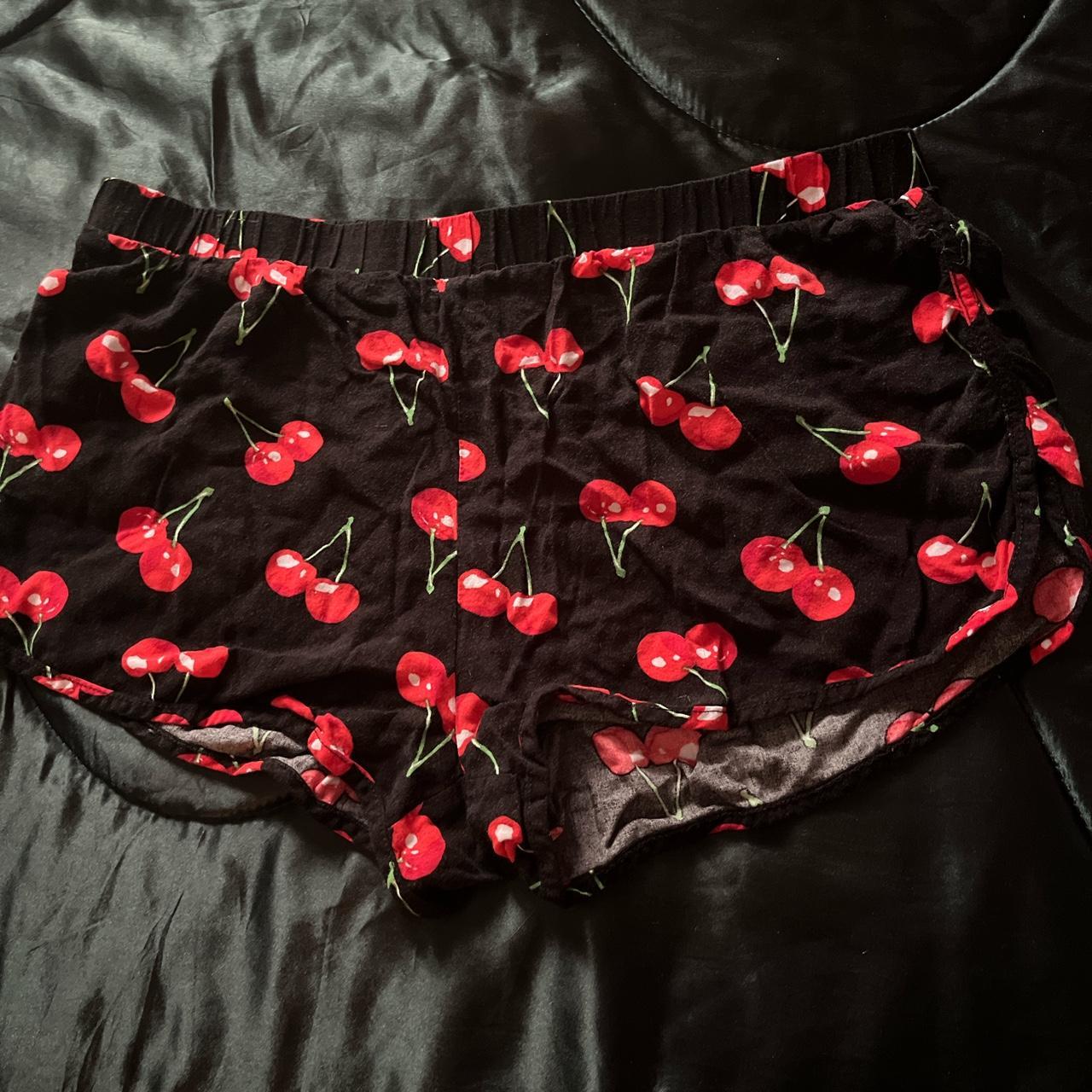 Hardly worn soft forever 21 cherry shorts #cherry... - Depop
