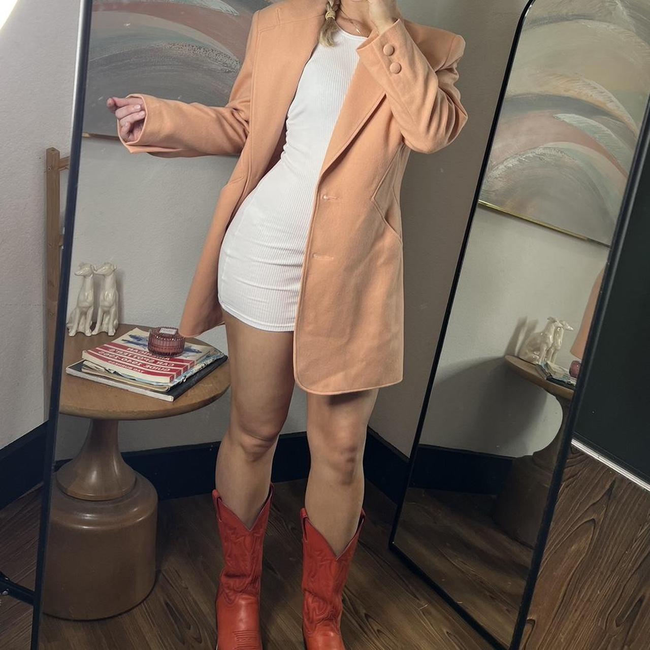 Vintage merino wool peach colored coat. The absolute... - Depop
