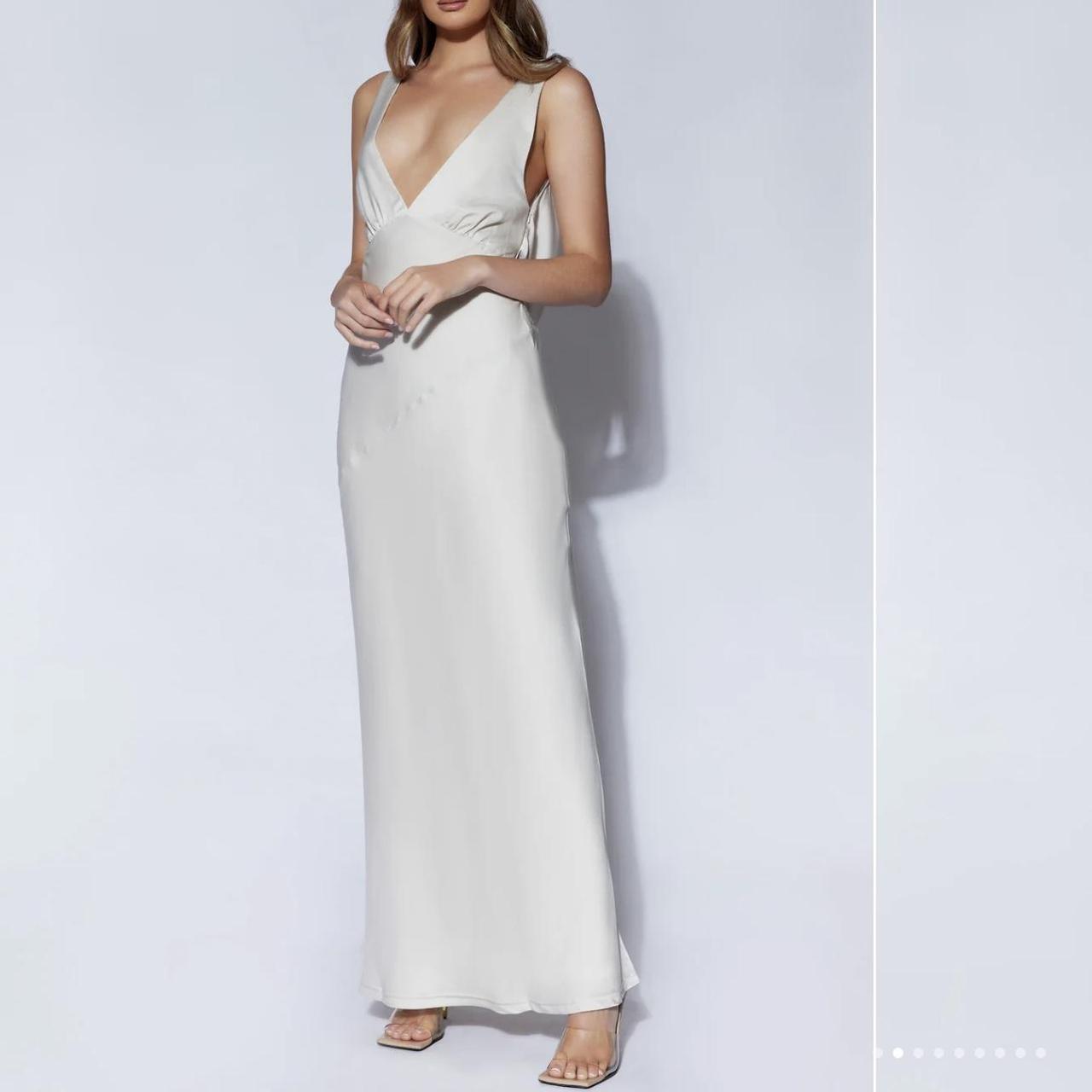 Meshki satin dress with cowl back Size XS - Depop