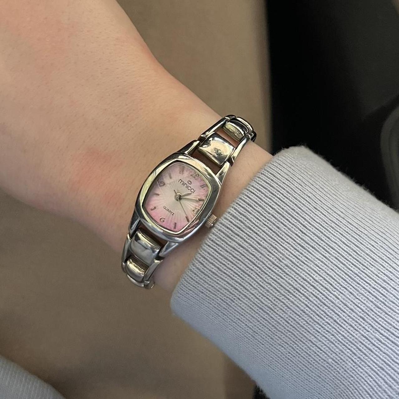Vintage Minicci Watch Cute silver and pink... - Depop