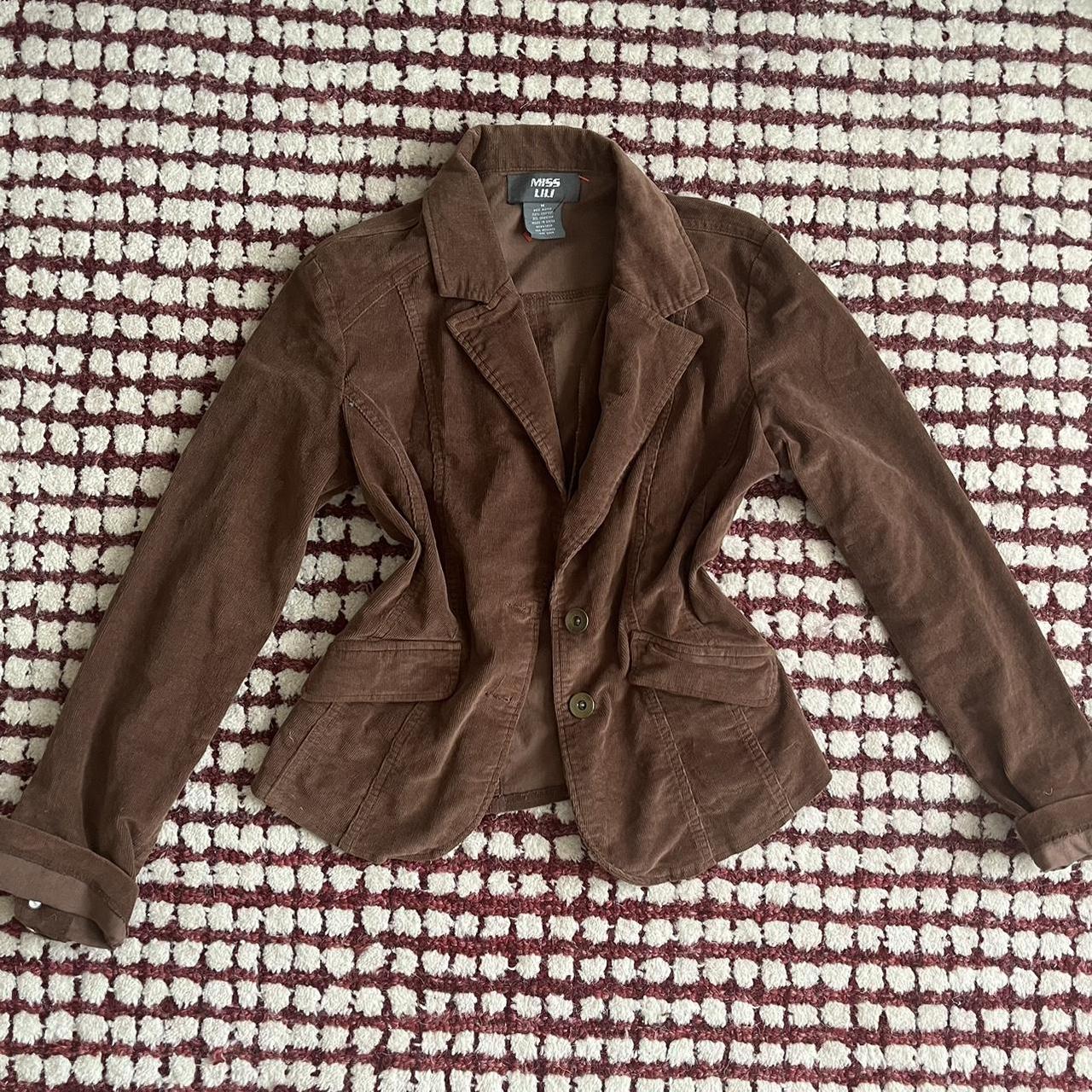 MISS LILI brown corduroy slim jacket #brown... - Depop