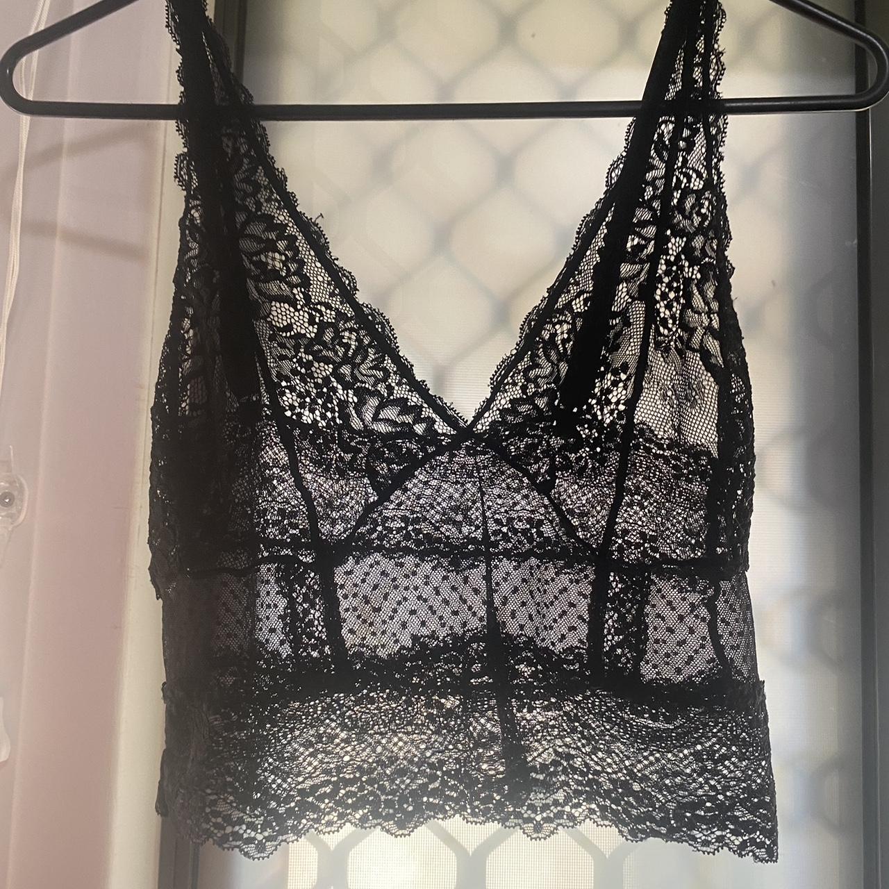 Lace lingerie top Fits 6-8 Ignore: Goth gothic punk... - Depop